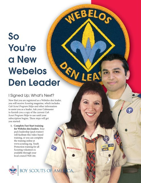So You're a New Webelos Den Leader