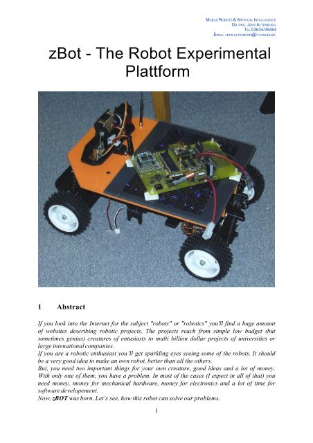 zBot - The Robot Experimental Plattform - Allt om Elektronik