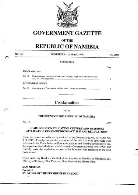GOVERNMENT GAZETTE - saflii
