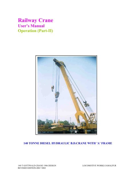 Railway Crane Operating Manual - 140T Jamalpur Cranes