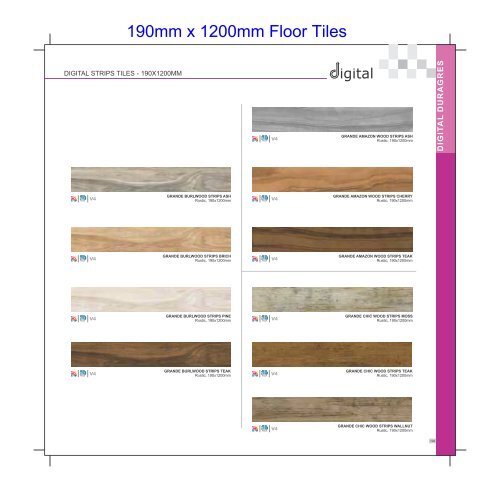 190mm x 1200mm Floor Tiles
