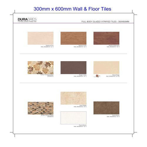 300mm x 600mm Wall and Floor Tiles