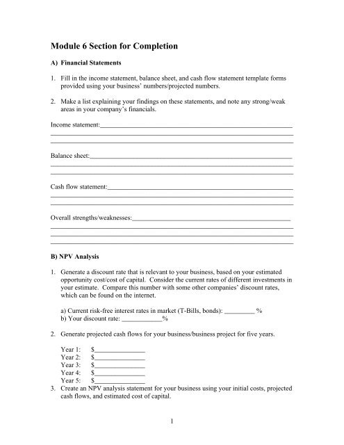 Module 6 Section for completion in PDF format - ALIS