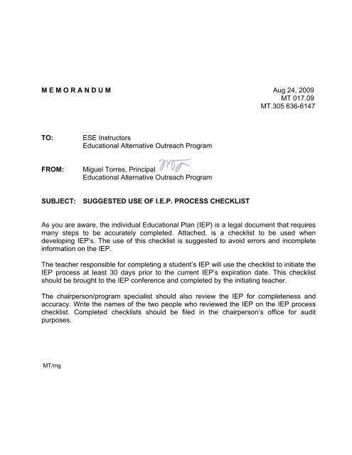 5.7 IEP Process Mandatory IEP Process Checklist - Educational ...