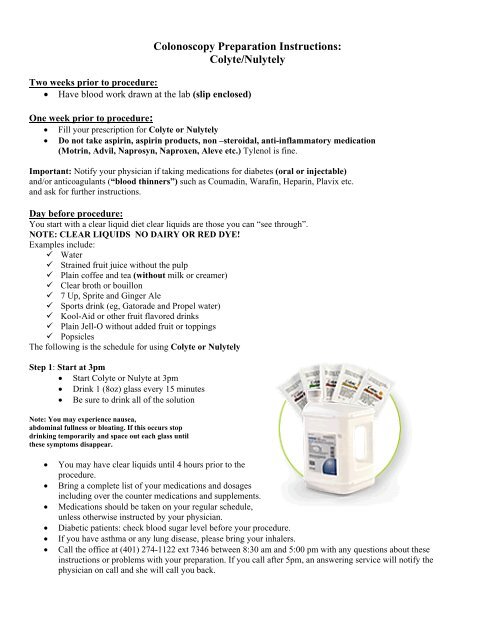 Colyte/Nulyte - Women and Infants Hospital of Rhode Island