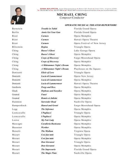 MICHAEL CHING - Wolverton Artists Management