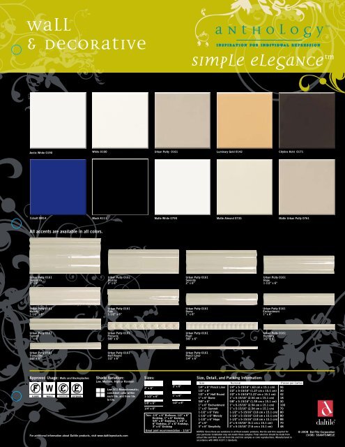 Sales Sheet - Products - Daltile