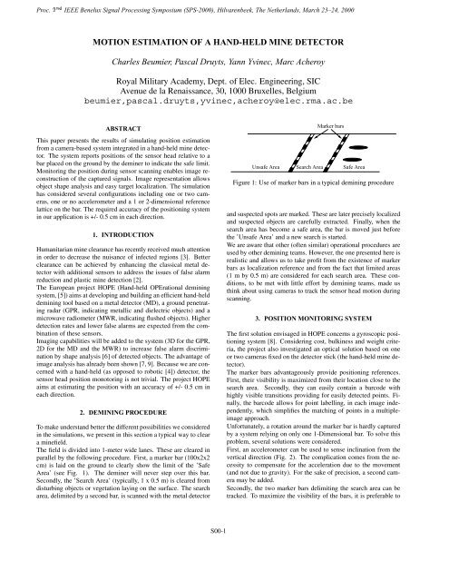 Motion estimation of a hand-held mine detector. - Signal and Image ...