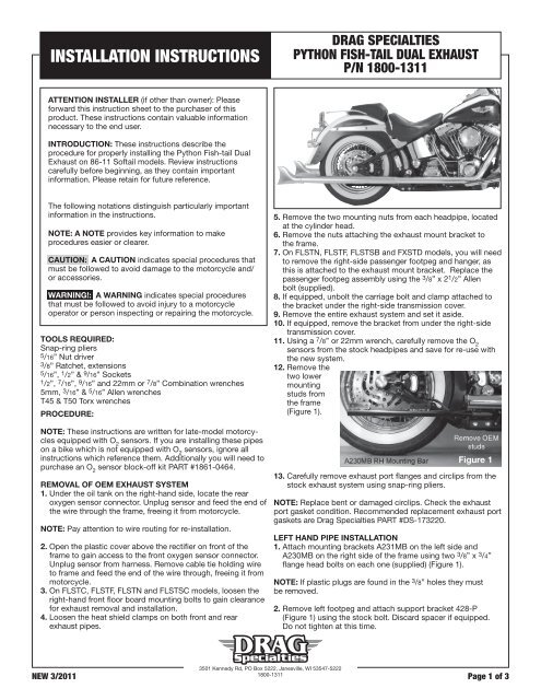 INSTALLATION INSTRUCTIONS