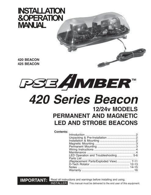 420 Series Beacon - Code 3 Public Safety Equipment