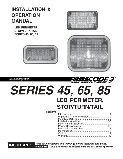 LED Perimeter Lights Installation Guide - Code 3 Public Safety ...