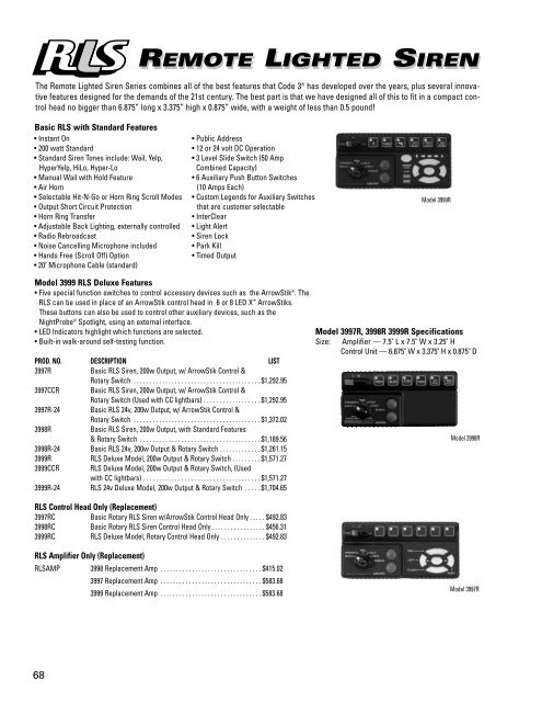 remote lighted siren remote lighted siren - Code 3 Public Safety ...