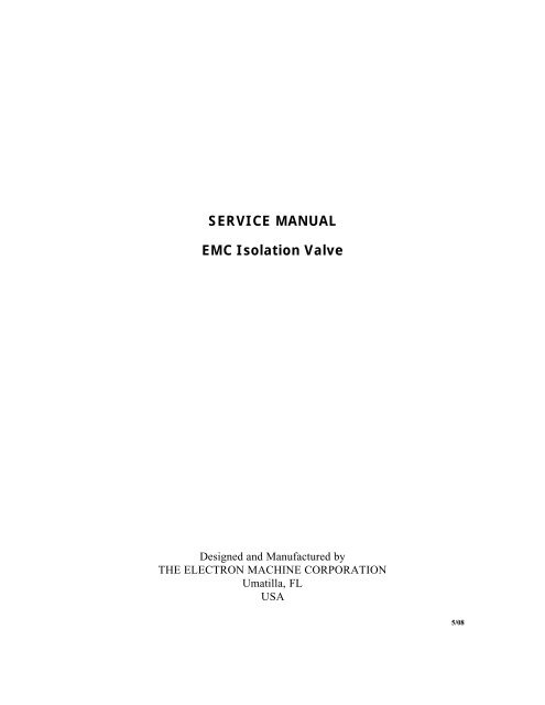 Manual - Electron Machine Corporation