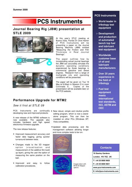 News Summer 2009.pub - PCS Instruments