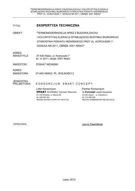 6.2. Ekspertyza Techniczna Starostwo P. - Powiat NiÅ¼aÅ ski