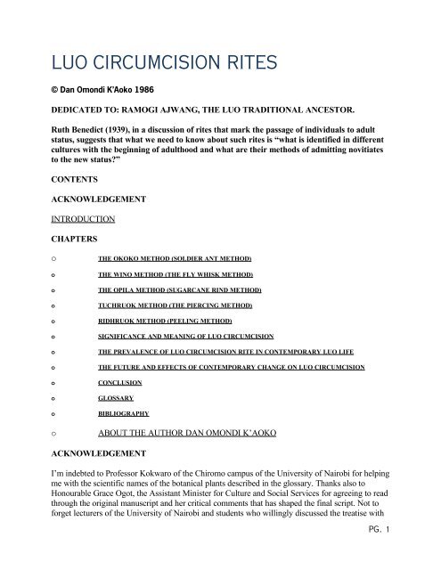 LUO CIRCUMCISION RITES - Kenya Stockholm Blog