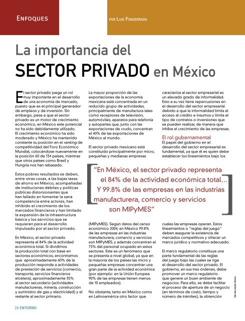 Enfoques: La importancia del sector privado en México - Coparmex