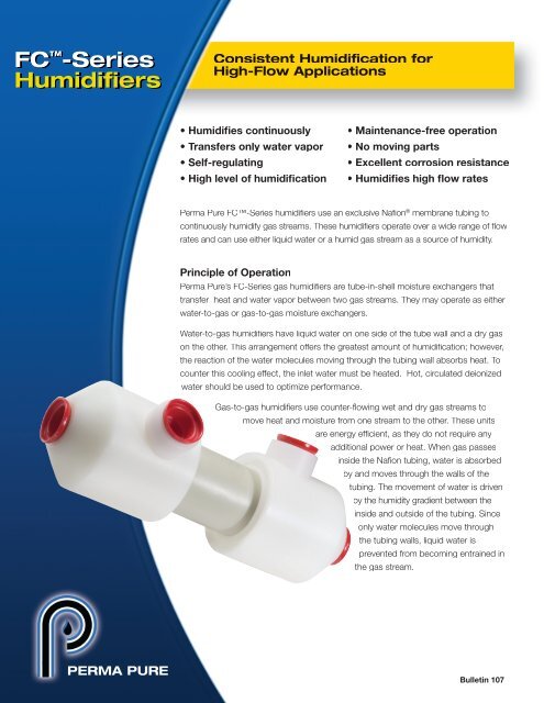 FC Series Datasheet - Perma Pure LLC