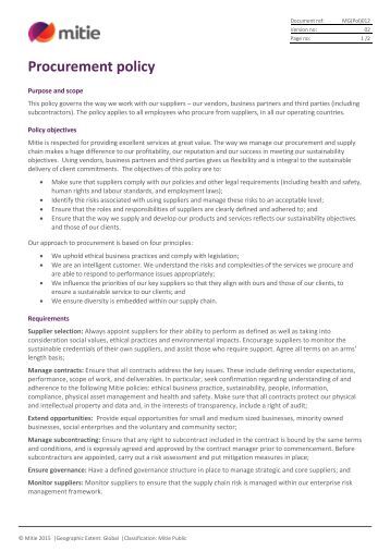 Policy Purpose Scope Procedure References and Related Areas of ...