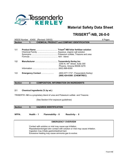 Trisert-NB MSDS.pdf - Tessenderlo Kerley