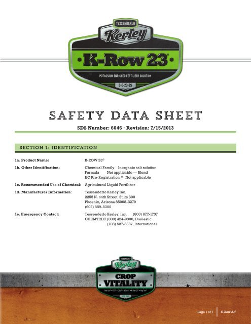 K-Row 23 SDS - Tessenderlo Kerley