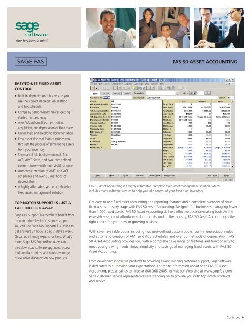 Sage FAS 50 Asset Accounting - HighTower