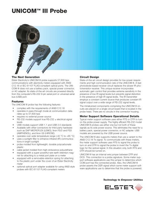 UNICOMâ ¢ III Probe datasheet. - Tika Energy Management