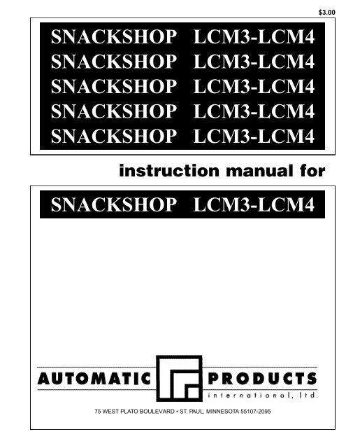 SNACKSHOP LCM3-LCM4 SNACKSHOP LCM3 ... - Vending World
