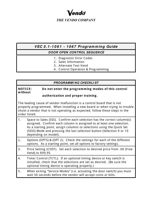 VEC 5.1-1061 Guide080702 - Vending World