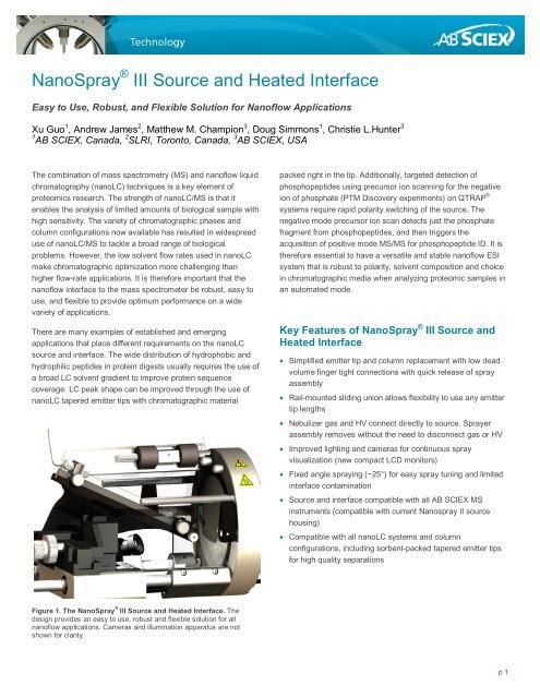 NanoSpray III Source and Heated Interface - AB Sciex