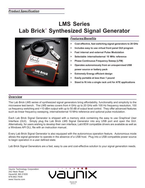 Lab Brick Synthesized Signal Generator