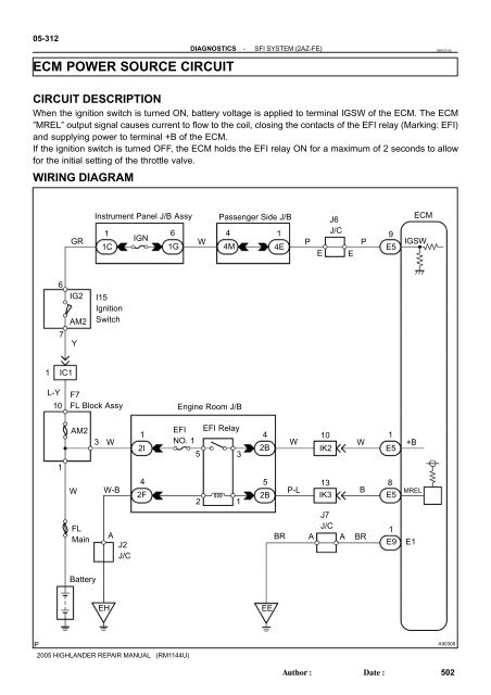 ECM POWER SOURCE CIRCUIT - Highlander Club