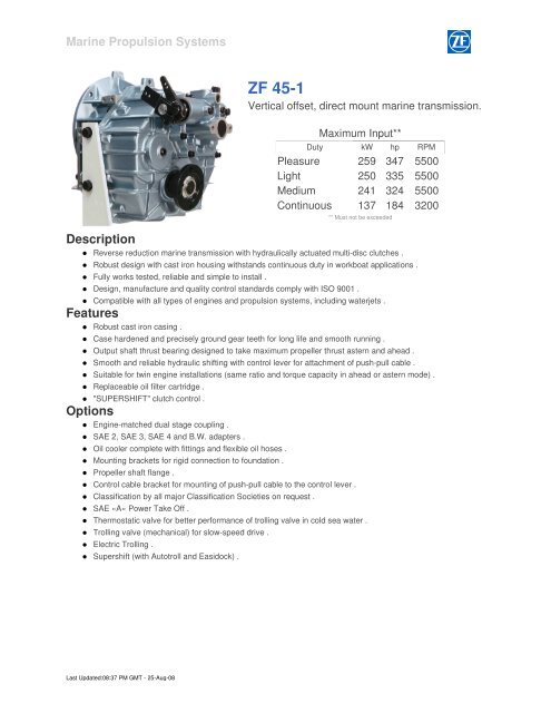 View ZF 45 1 Product Brochure