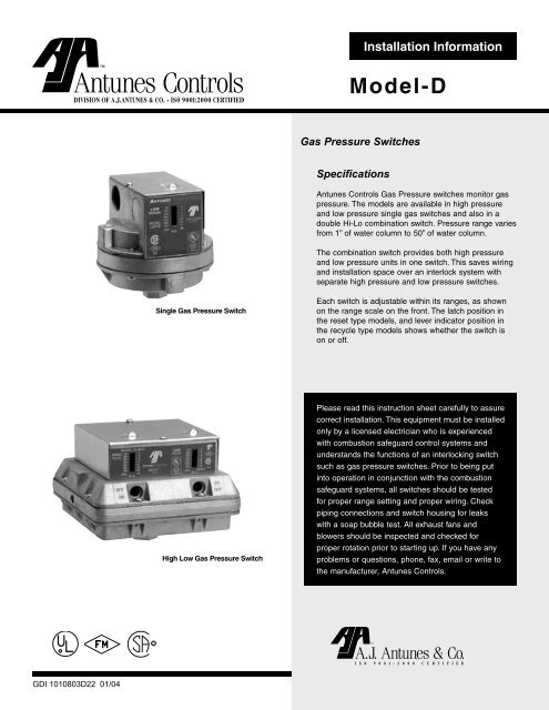 Instruction Sheet - Industrial Controls