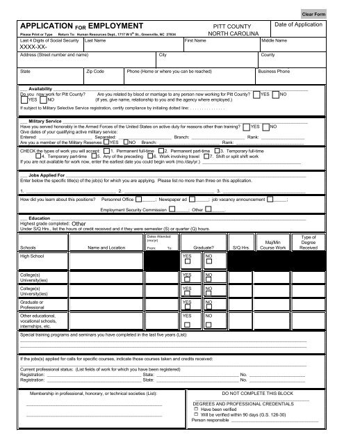 Editable Application - Pitt County Government