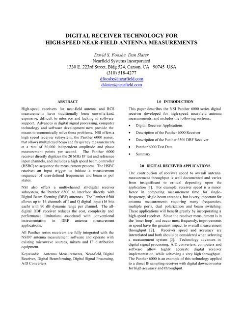 1999 Digital Receiver - Nearfield Systems Inc.