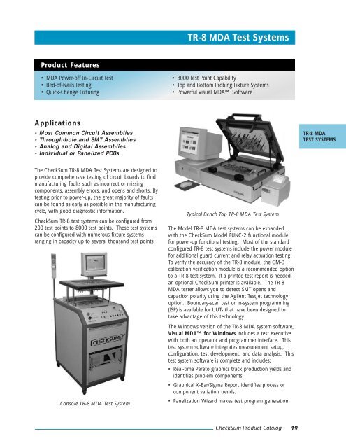 TR-8 MDA Test Systems - CheckSum