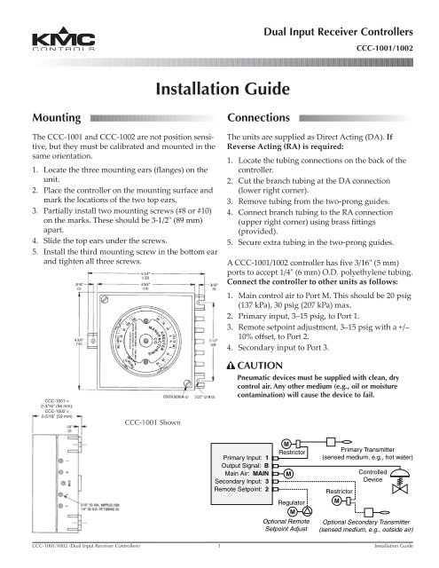 CCC-1001/1002 Installation Guide - KMC Controls