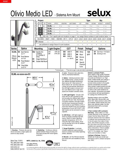 Olivio Medio LED - Sistema [OLML-S] selux.us