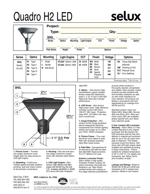 Quadro H2 LED [QH2L] selux.us