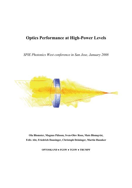 Optics Performance at High-Power Levels - Optoskand