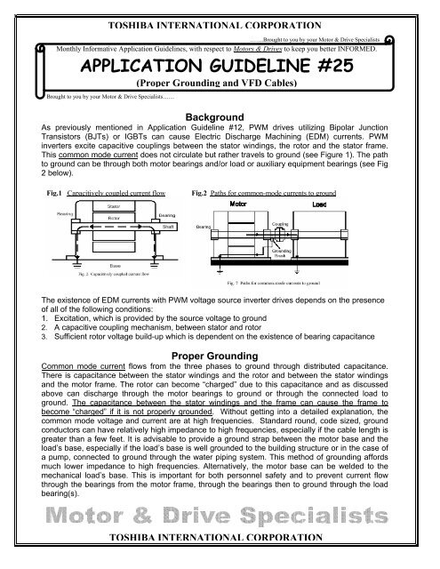 Proper Grounding and VFD Cables - Toshont Power Products