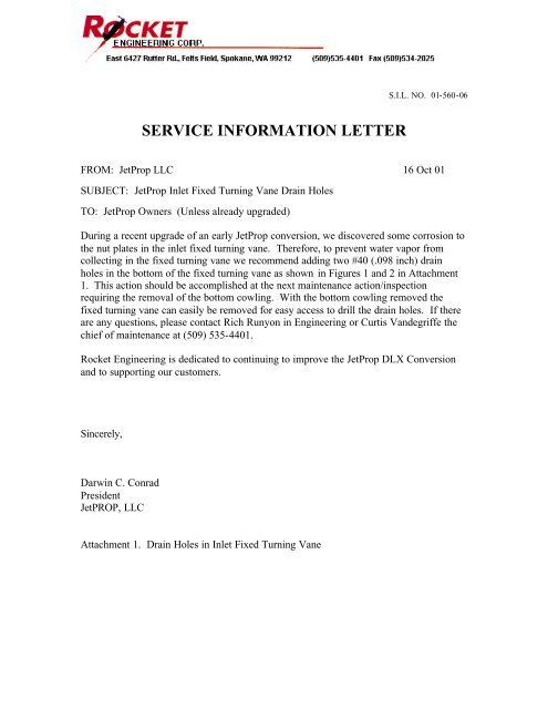 SERVICE INFORMATION LETTER - JetPROP DL and DLX