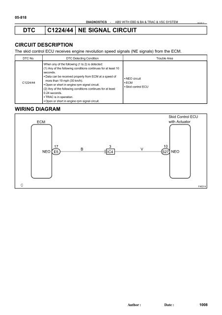 DTC C1224/44 NE SIGNAL CIRCUIT - Highlander Club