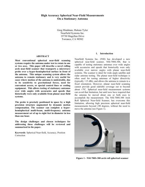 High Accuracy Spherical Near-Field Measurements On a Stationary ...