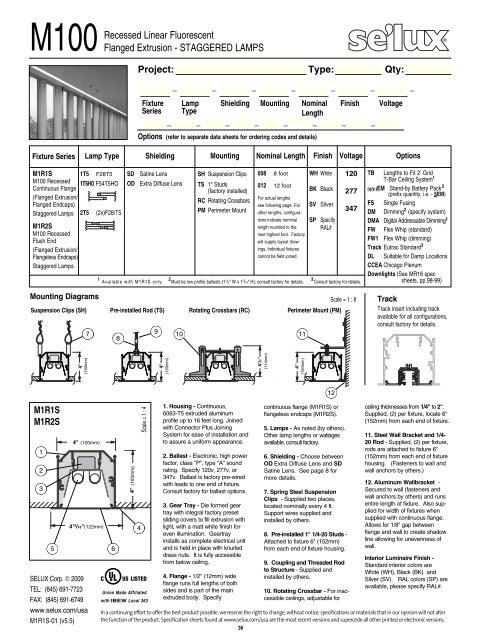 Standard Recessed (Flanged, Staggered Lamps) - Selux