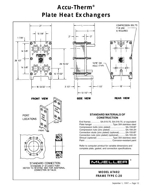 Model AT402 Frame Type C-20 - HxRx - Paul Mueller Company