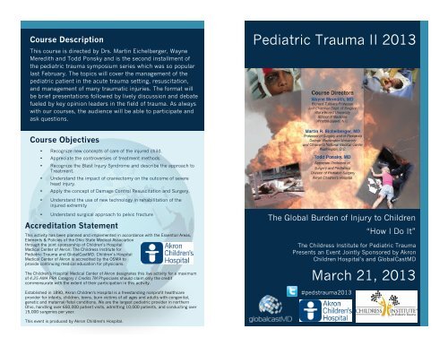 Trauma II Brochure - Pediatric Trauma Society