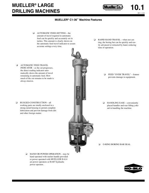 MUELLERÂ® LARGE DRILLING MACHINES
