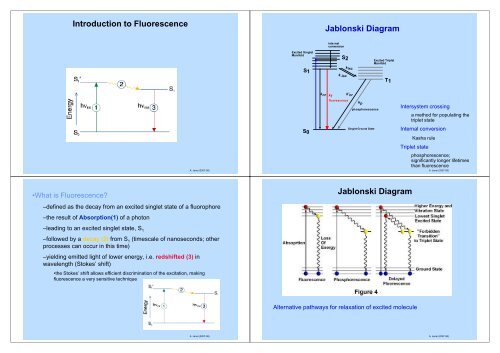 Introduction to Fluorescence Jablonski Diagram Jablonski Diagram